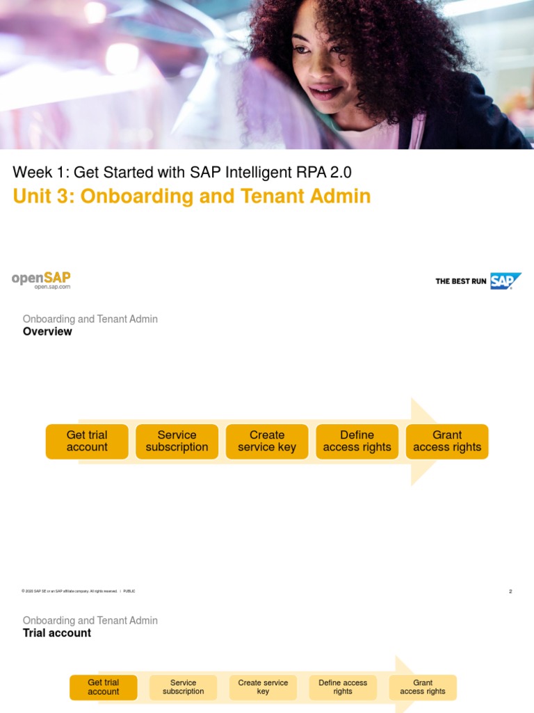 Unit 3: Onboarding and Tenant Admin: Week 1: Get Started With SAP Intelligent RPA 2.0 | PDF ...