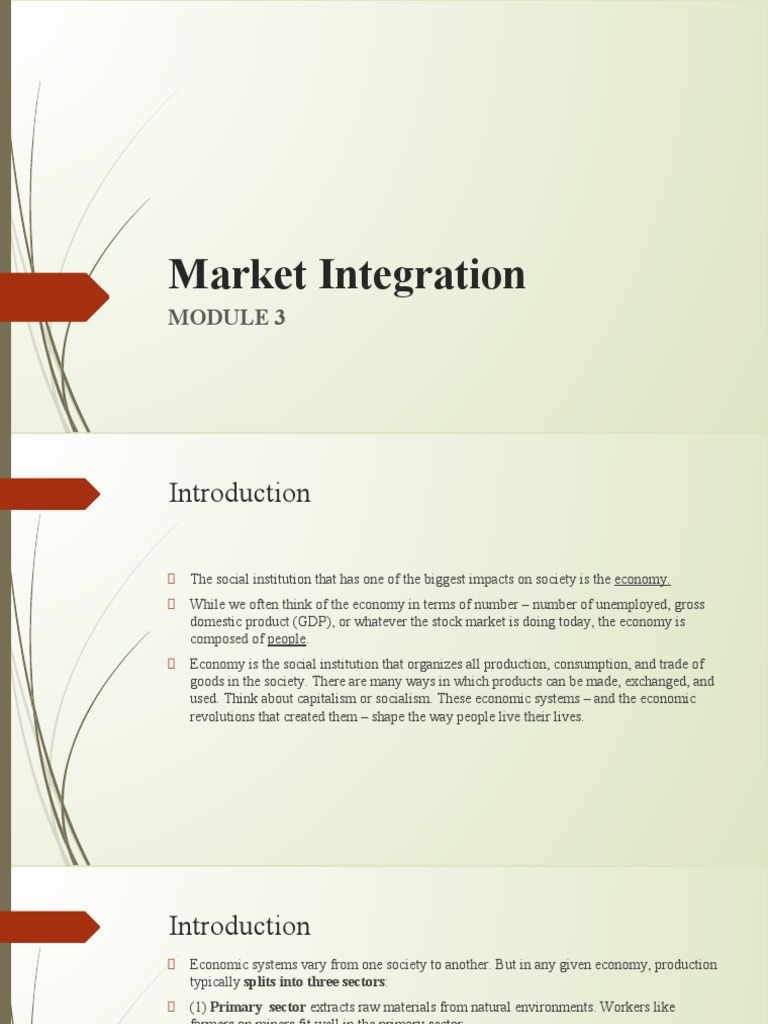 Market Integration | PDF | Capitalism | Socialism