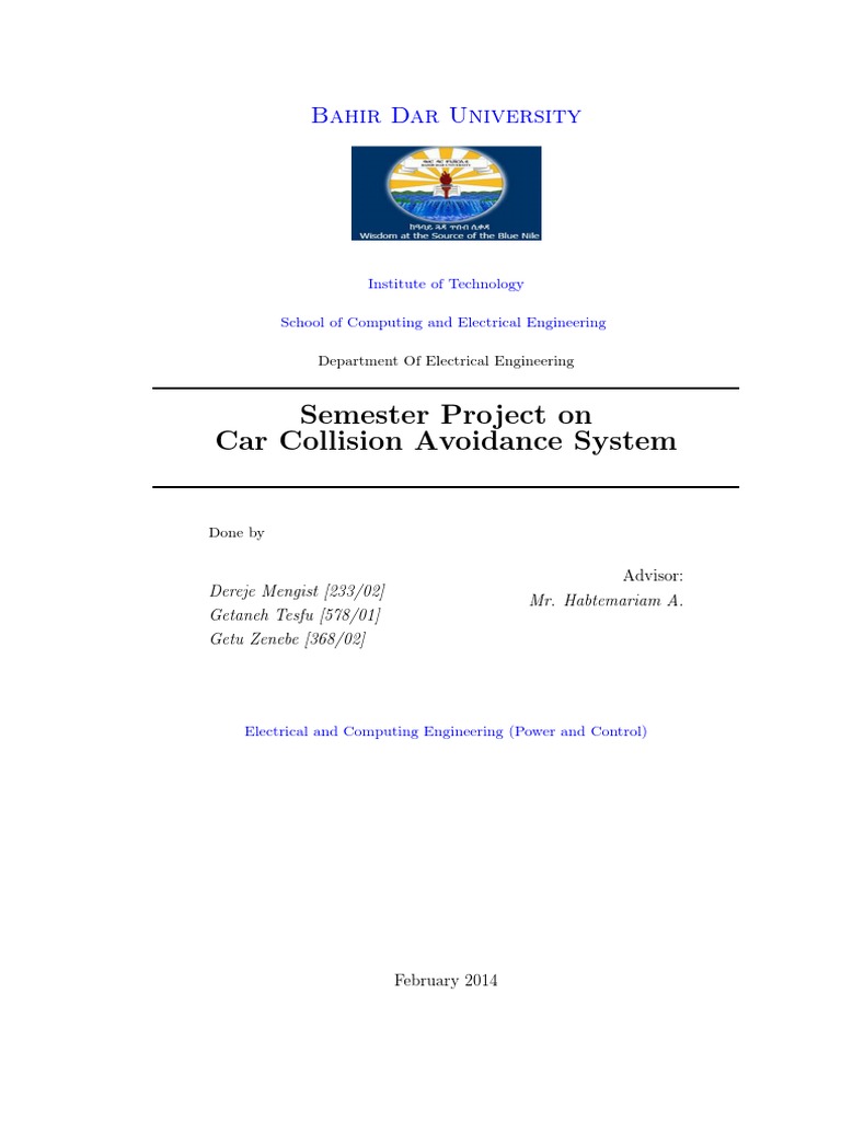 Car Collision Avoidance System Project | PDF | Electric Motor | Traffic ...