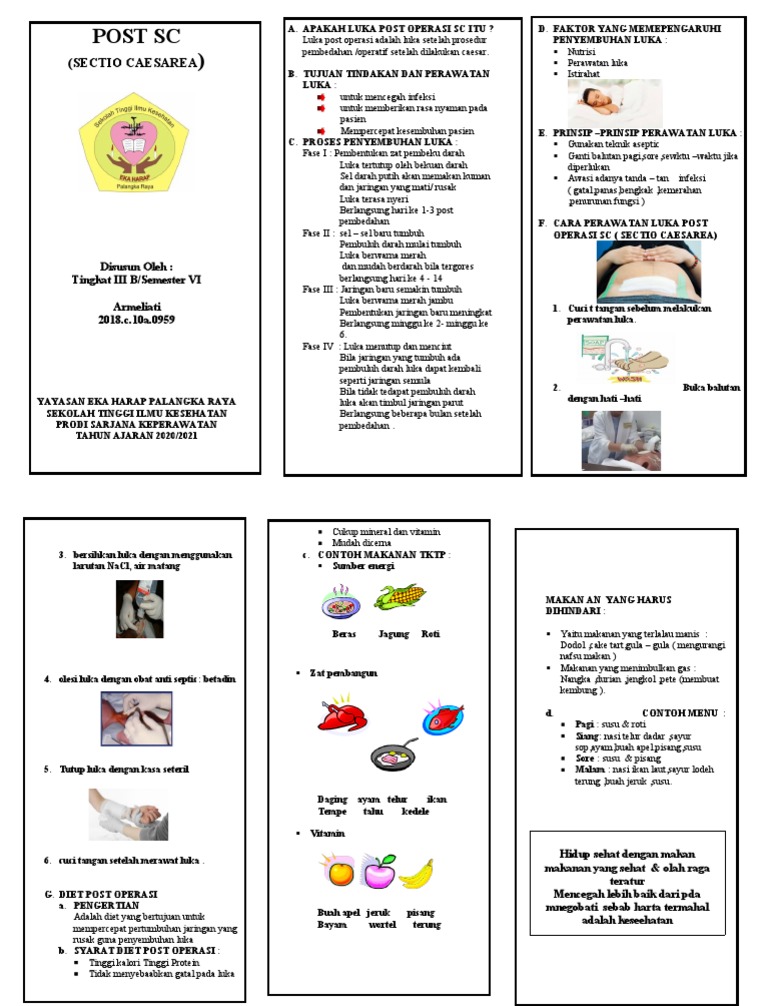 Leaflet Perawatan Luka Post Operasi SC Momo | PDF