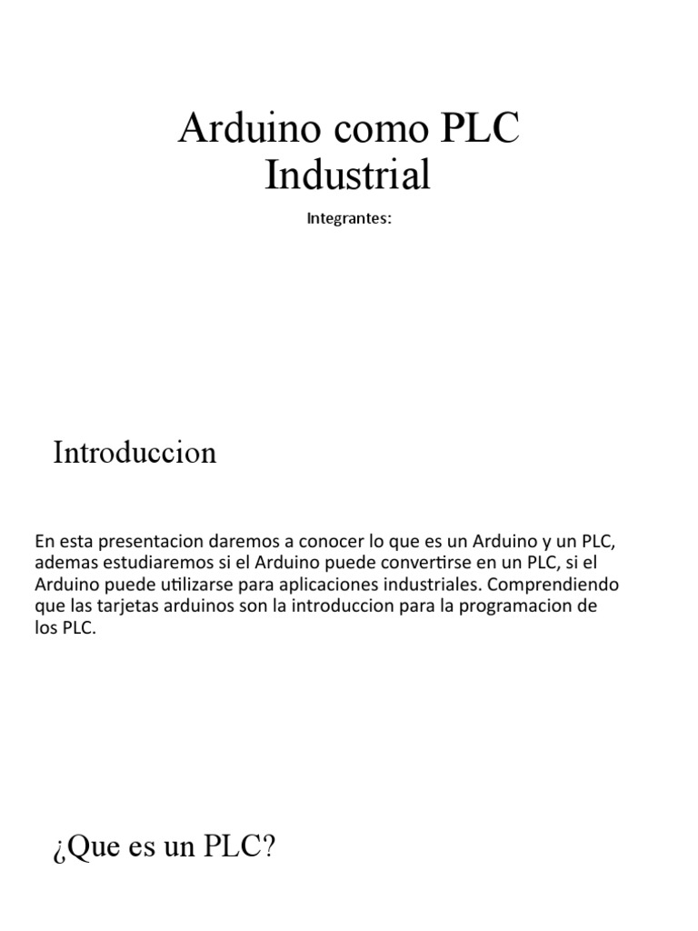 Arduino Como PLC Industrial | PDF | Controlador lógico programable | Arduino