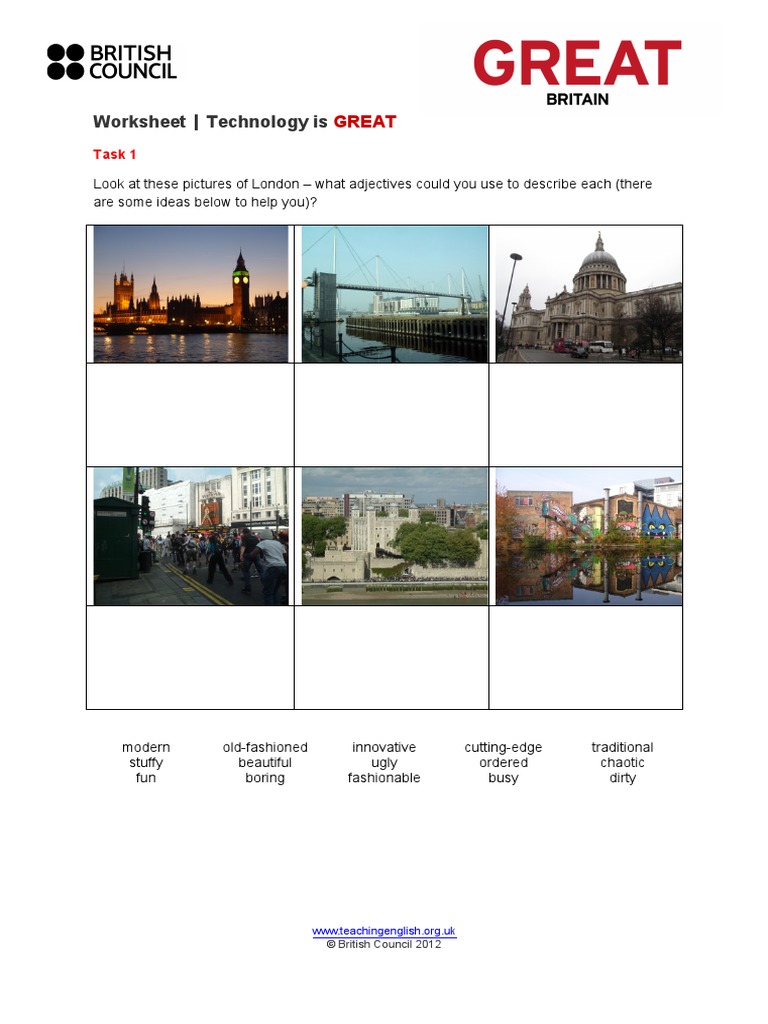 Technology Is Great Worksheet 1 | PDF | Science | Technology (General)