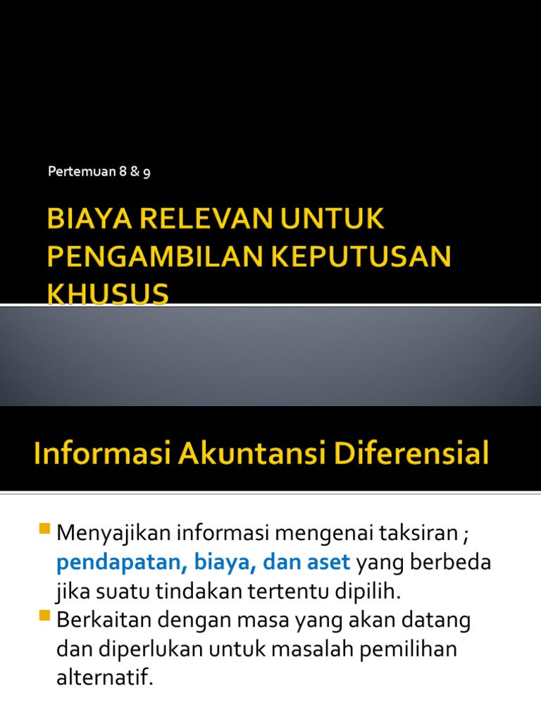 Analisis Biaya Diferensial untuk Keputusan Bisnis | PDF