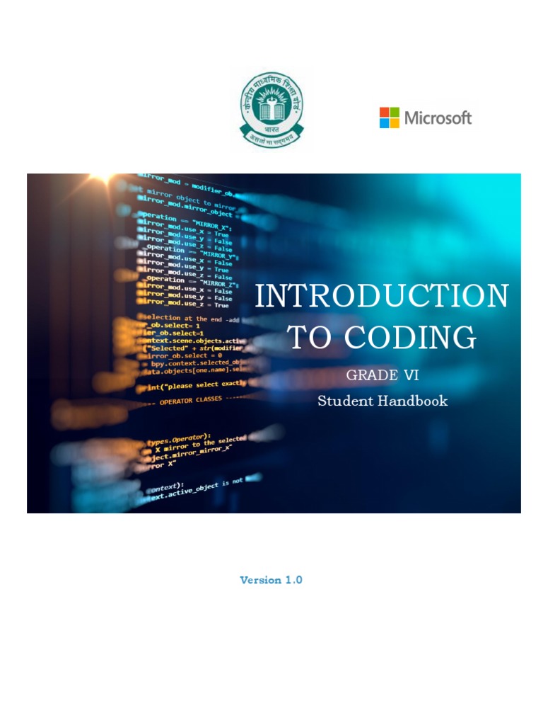 To Coding: Grade Vi Student Handbook | PDF | Data Type | Boolean Data Type