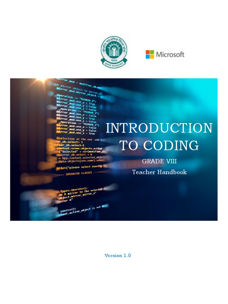 Class 8 Coding Teacher Handbook | PDF | Control Flow | Parameter ...