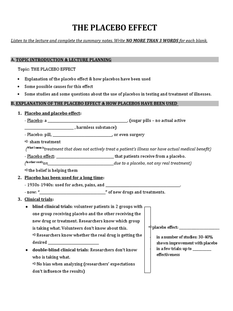 Unit 5 - The Placebo Effect | PDF | Placebo | Health Research