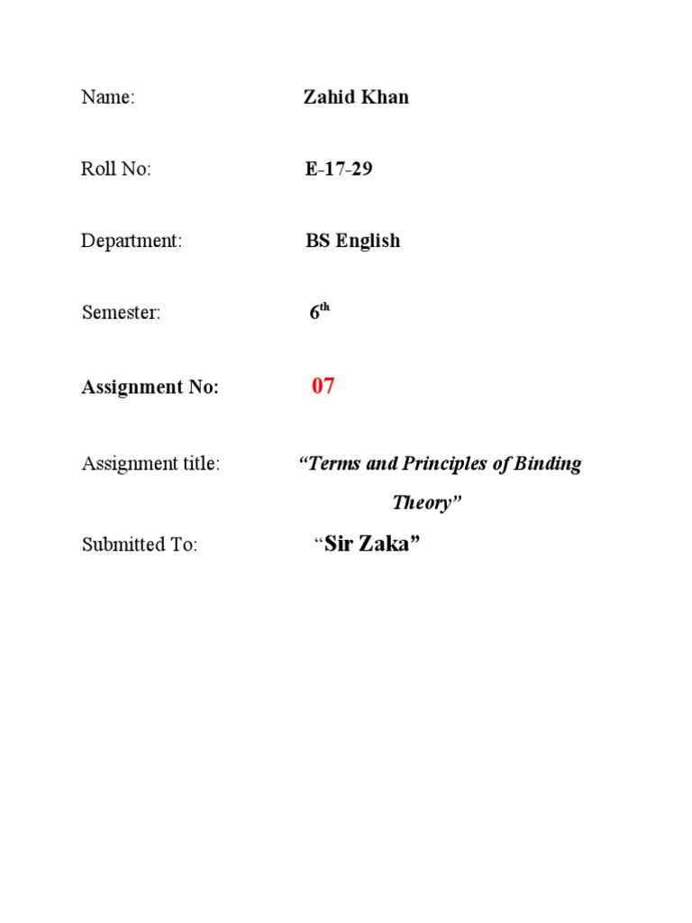 A Comprehensive Analysis of Binding Theory and its Key Concepts Through ...