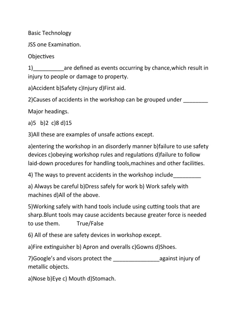 JSS 1 Basic Technology | PDF | Ductility | Wood