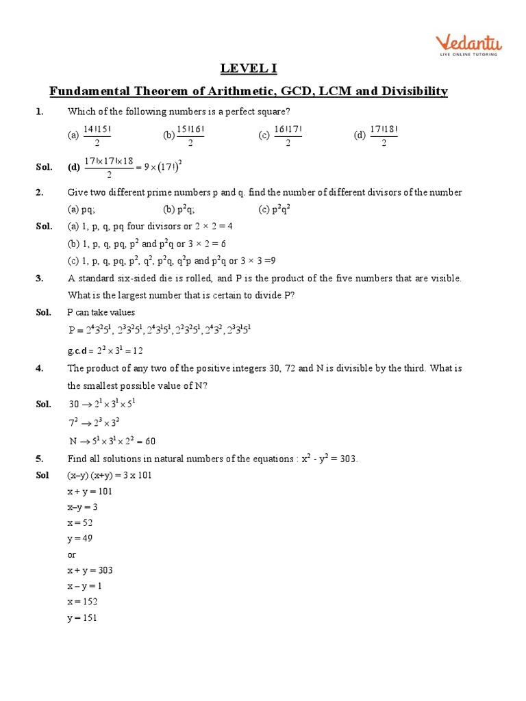 Number Theory Sheet Solution | PDF | Numbers | Equations