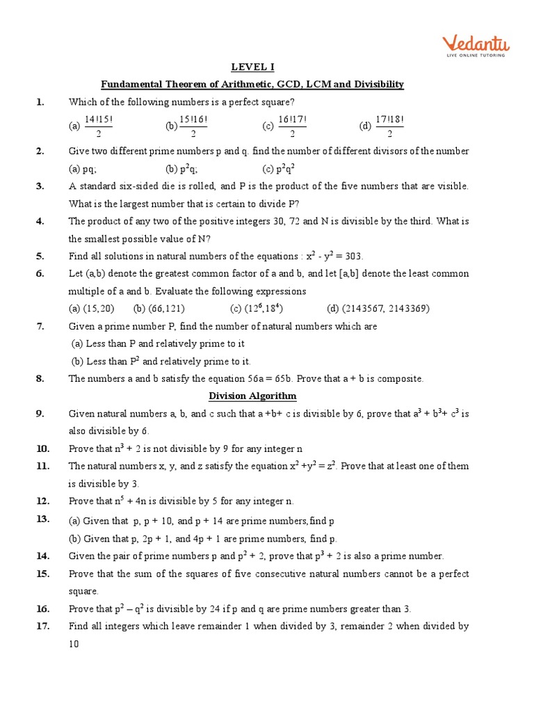 Number Theory Sheet | PDF | Numbers | Prime Number