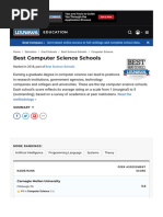 QS World University Rankings For Computer Science and Information ...