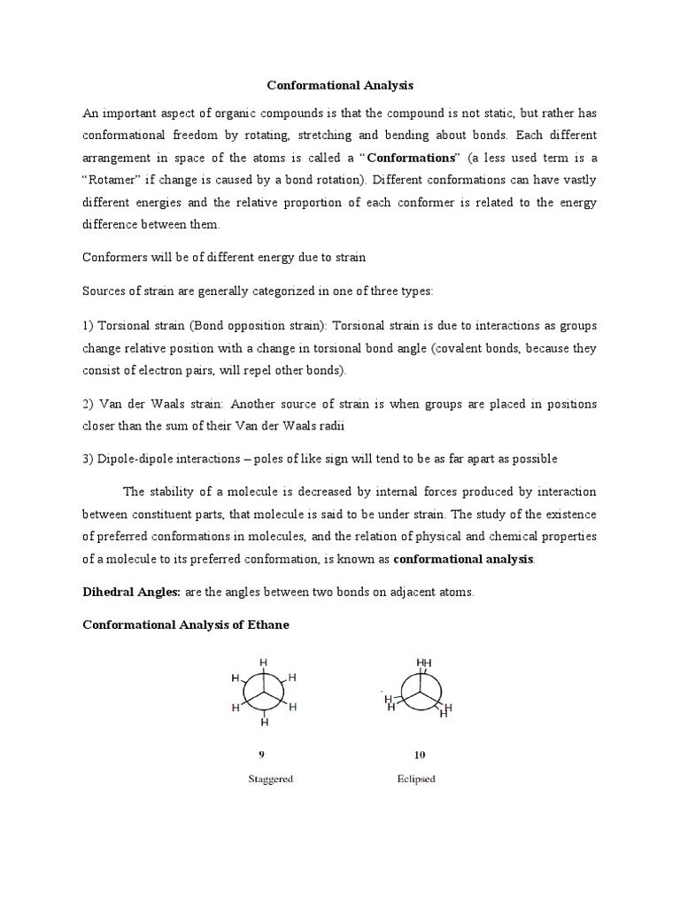 Conformational Analysis Pdf Conformational Isomerism Isomer