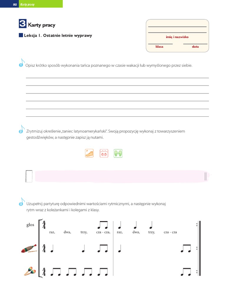 Lekcja Muzyki 6 Karty Pracy1 | PDF