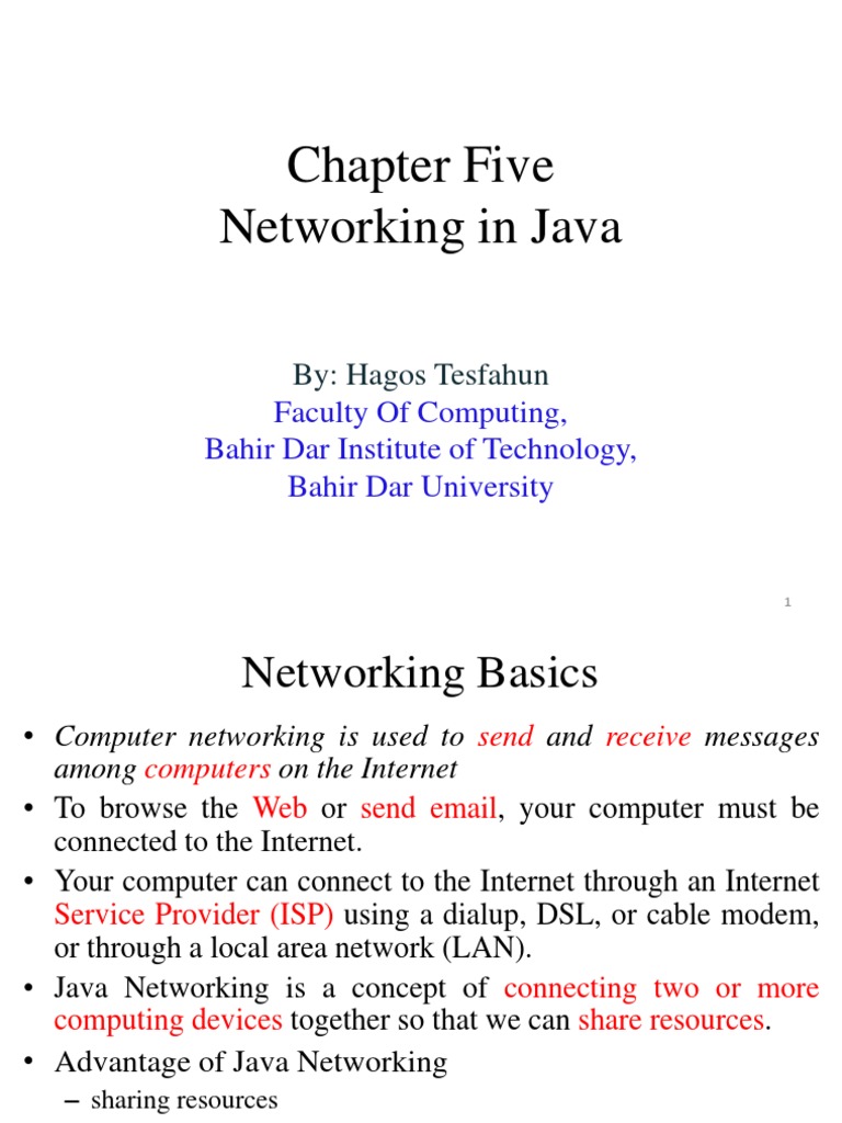 Java Networking Basics Guide | PDF | Port (Computer Networking) | Network Socket