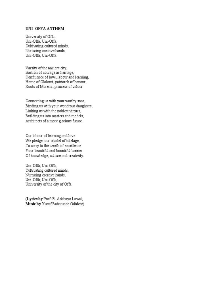 University Anthem Edited | PDF