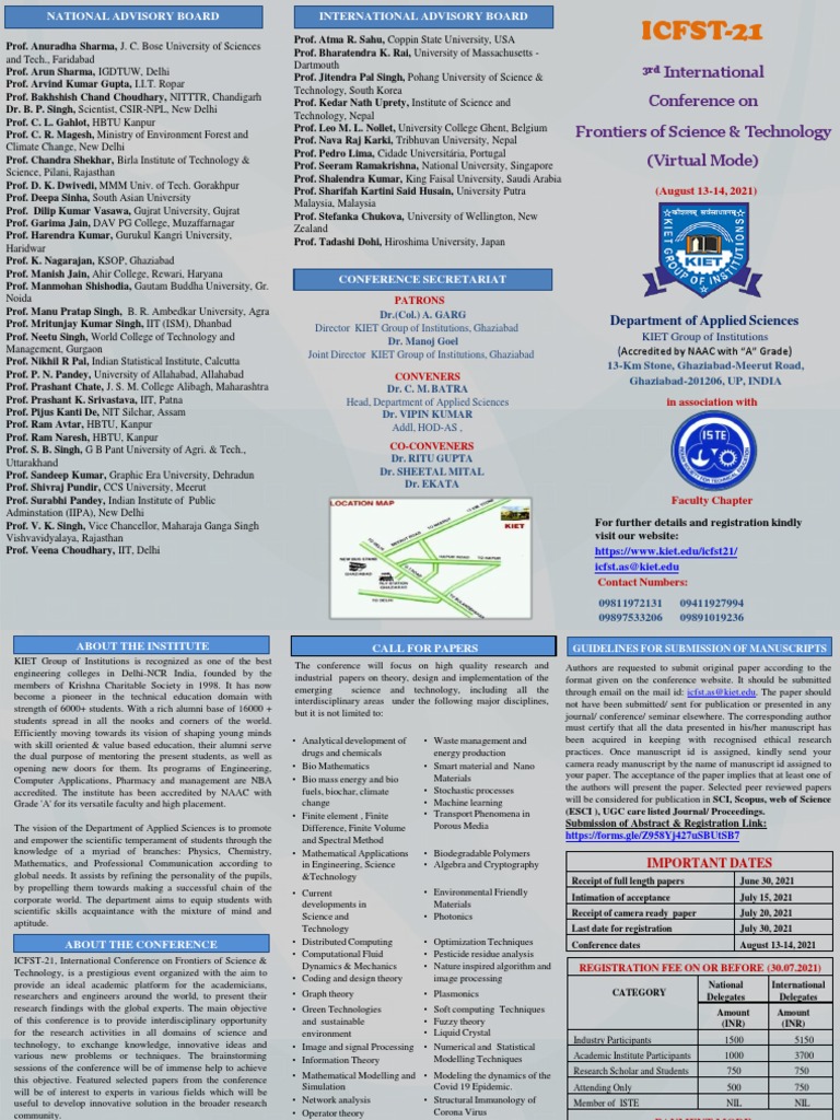 International Conference On Frontiers of Science & Technology (Virtual ...