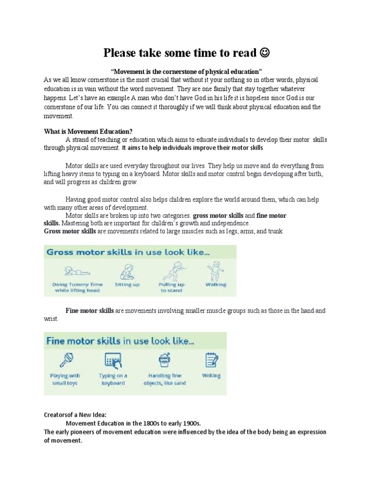 Please Take Some Time To Read : "Movement Is The Cornerstone of ...