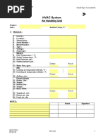 AHU Checklist | PDF | Duct (Flow) | Hvac