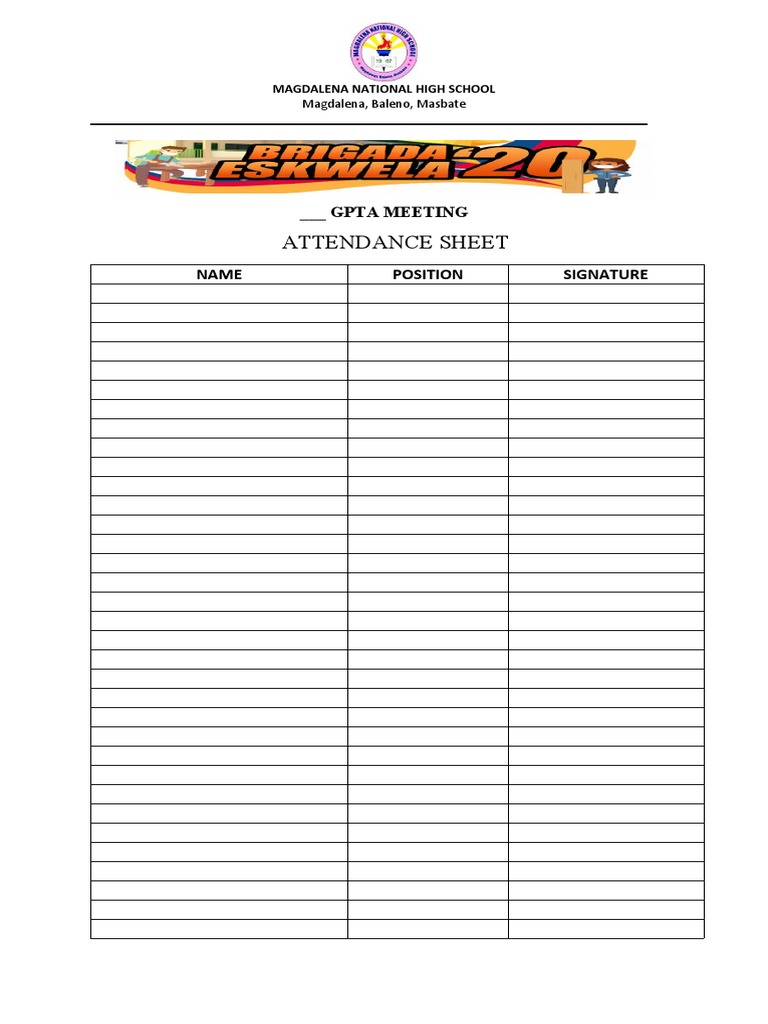 Gpta Attendance Sheet | PDF