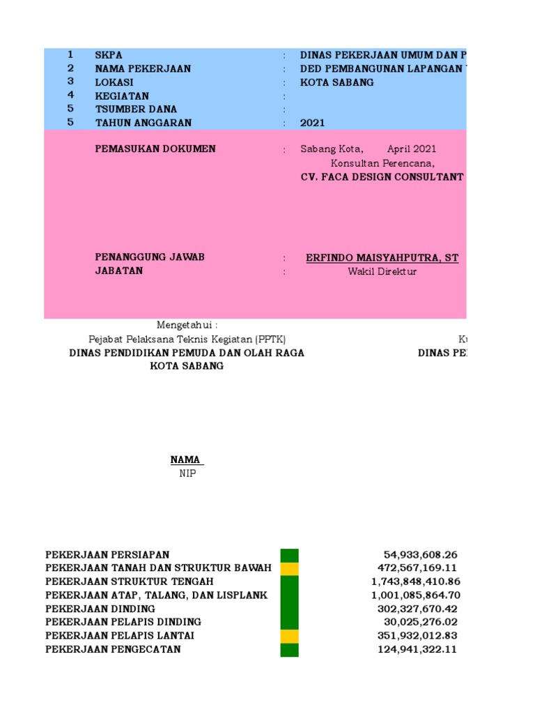 BOQ LAPANGAN VOLLY (Pondasi Bata Rollag) | PDF