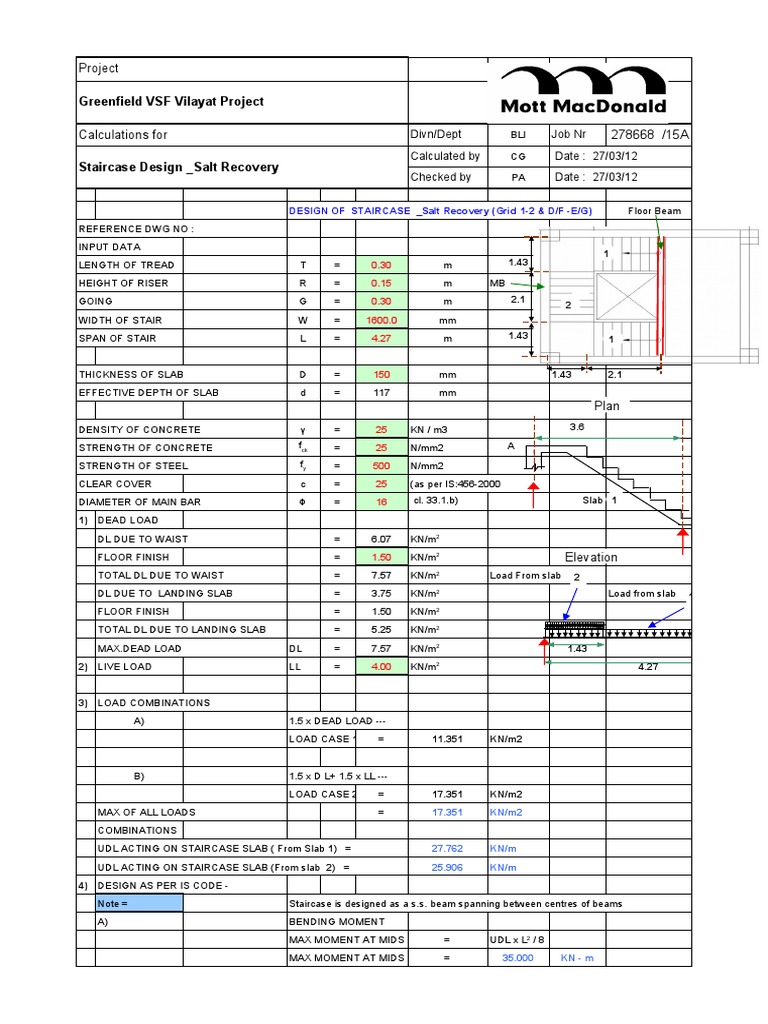 Open Well Staircase Design 01 | PDF | Stairs | Civil Engineering