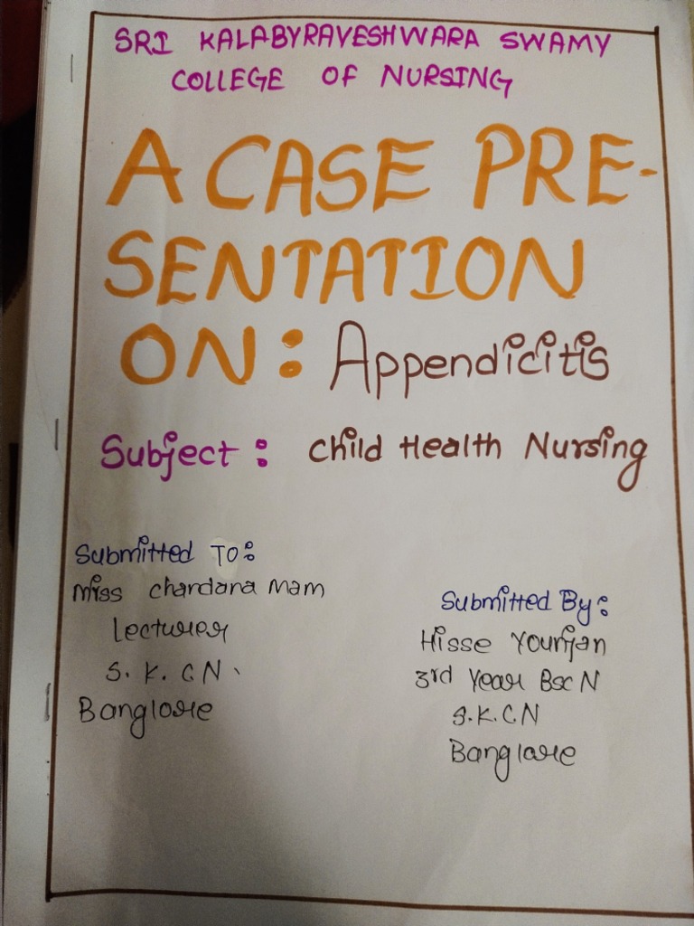 Appendicitis Case Presentation | PDF