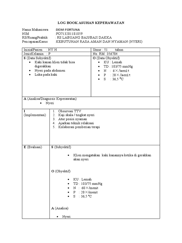 Logbook (5), Ruangan Baji Dakka, RS Labuang Baji Makassar | PDF