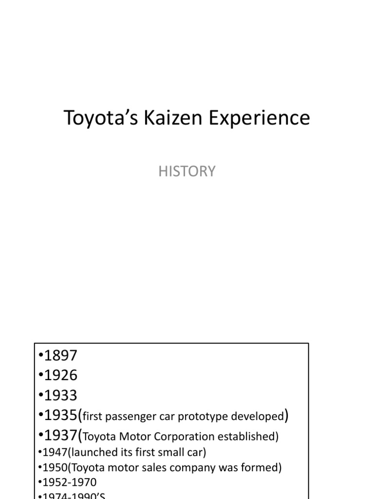Toyota's Kaizen Experience: History | PDF | Production And ...