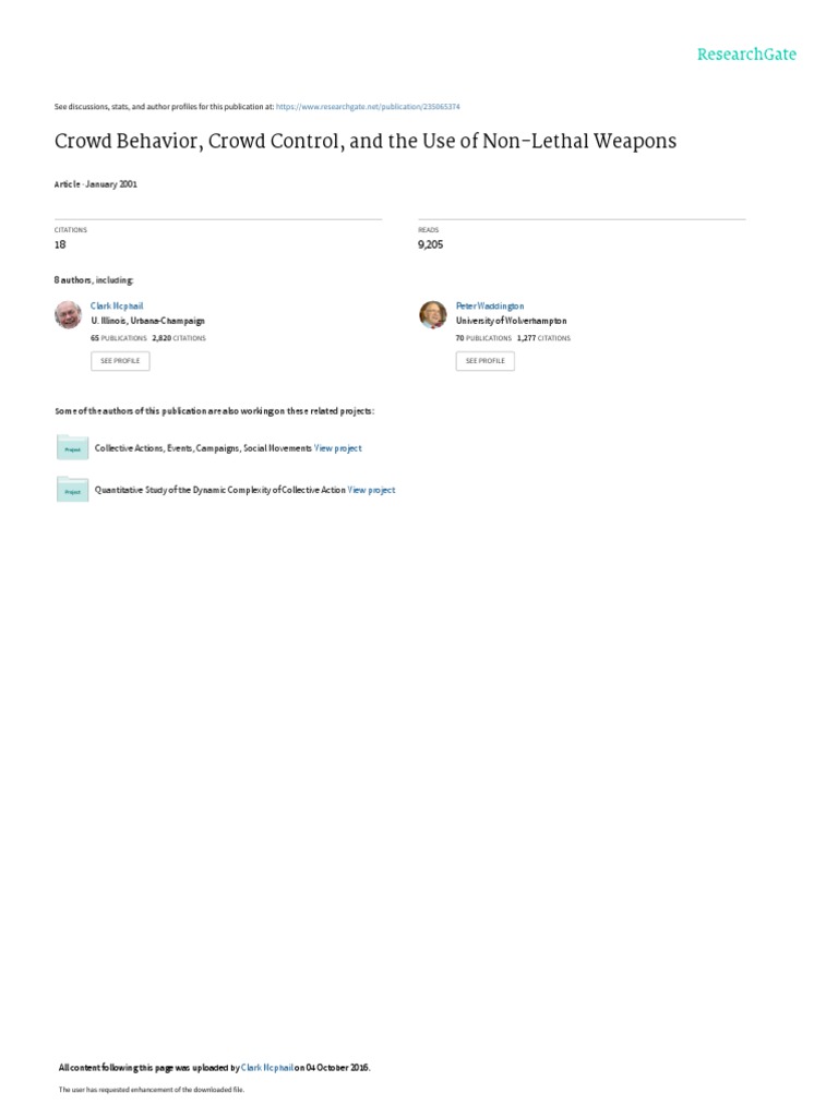 Non-Lethal Crowd Control Insights | PDF | Riot | Violence