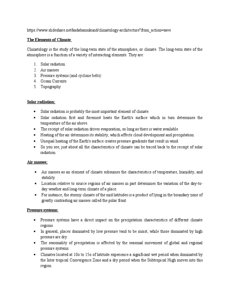 Elements of Climate | PDF | Climate | Precipitation