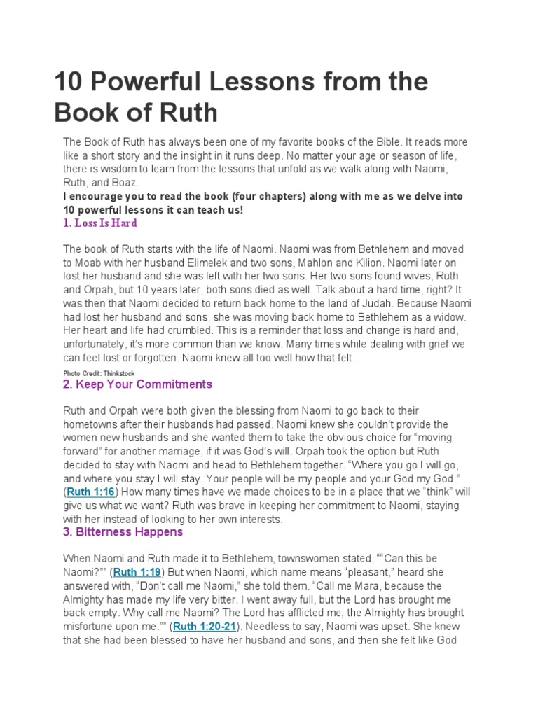 10 Powerful Lessons From The Book of Ruth | PDF | Book Of Ruth | Ruth (Biblical Figure)