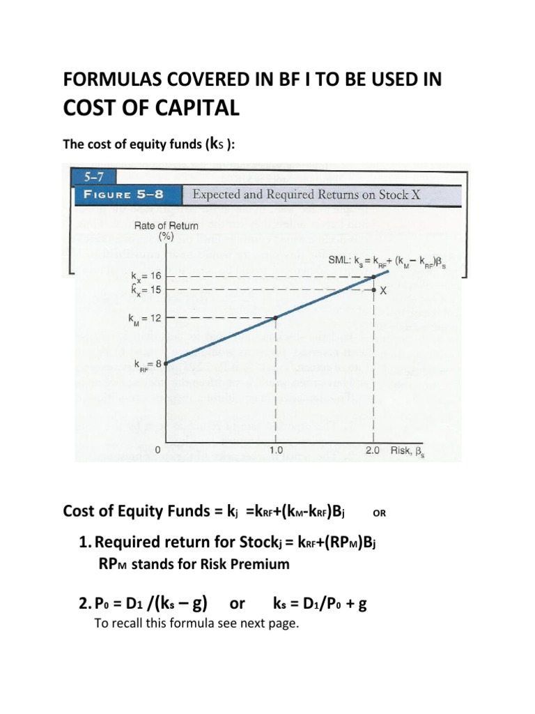 Cost of Capital - Formulas | PDF | Cost Of Capital | Bonds (Finance)