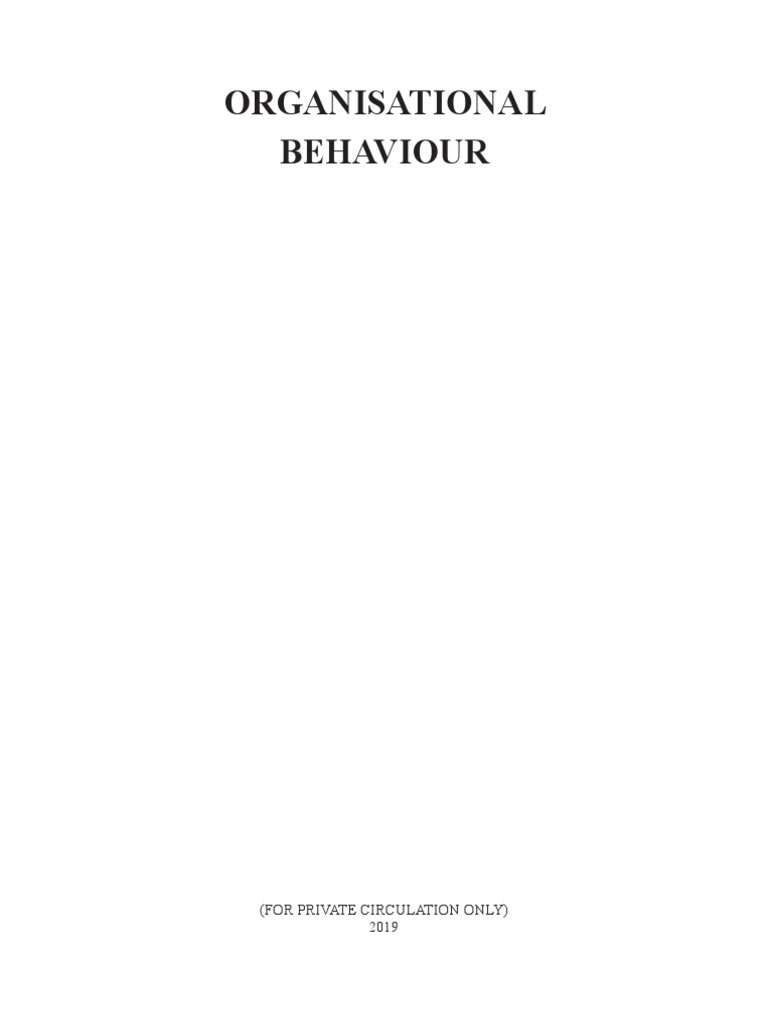 Organisational Behaviour | PDF | Organizational Behavior | Attitude ...