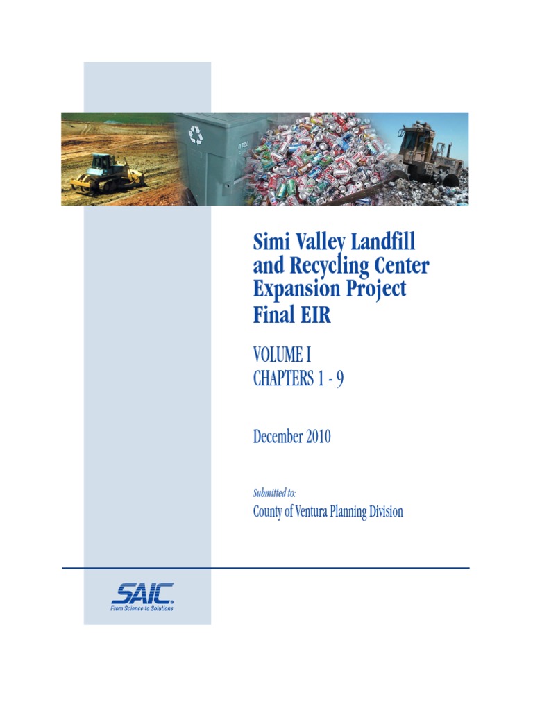 Simi Valley Landfill Recycling CTR Expansion Final EIR | PDF | Landfill ...