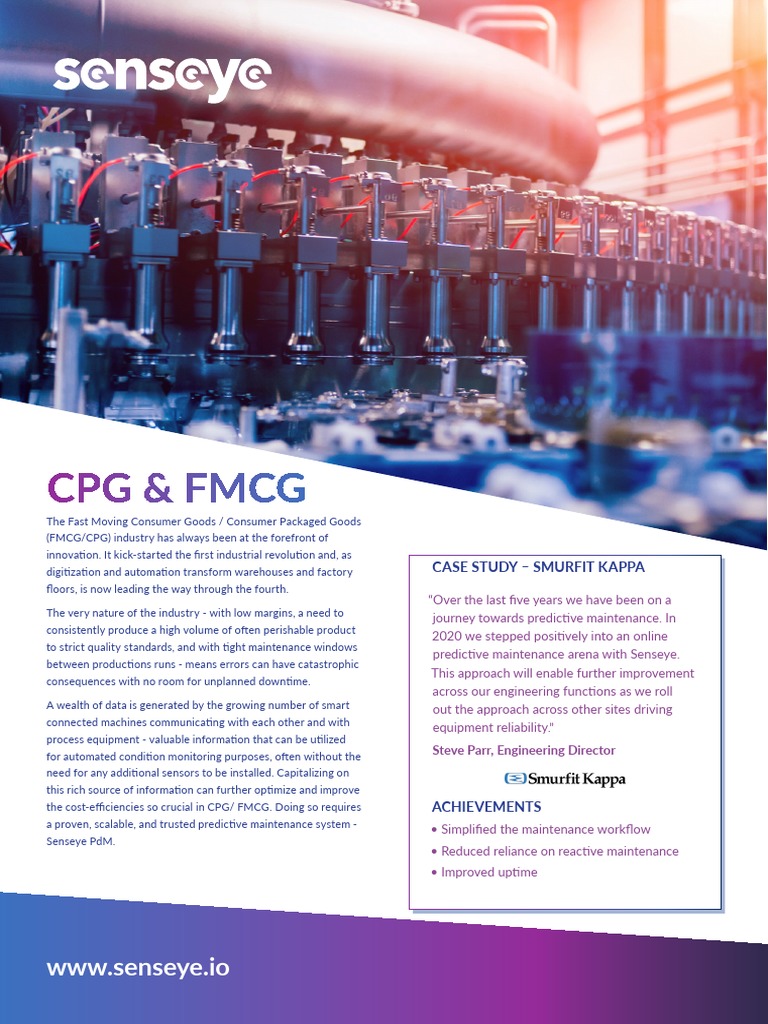 CPG & FMCG: WWW - Senseye.io | PDF | Automation | Information Technology