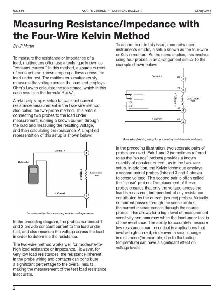 Measuring Resistance/Impedance With The Four-Wire Kelvin Method | PDF ...