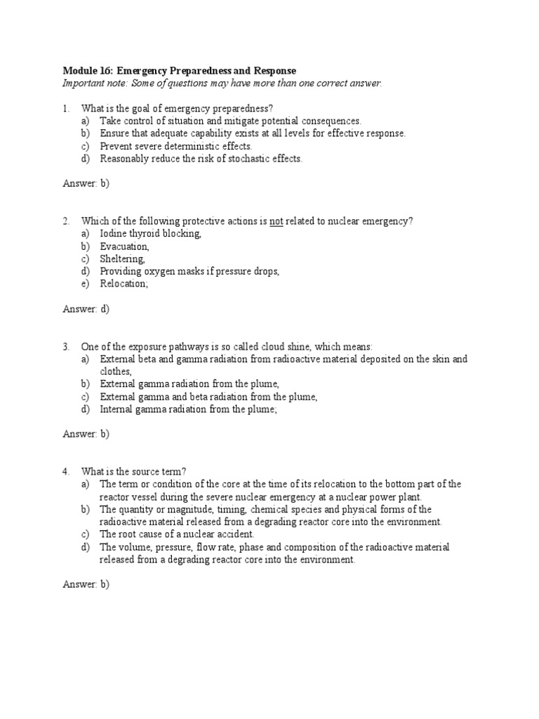 Emergency Preparedness Q&A Guide | PDF | Radioactive Contamination ...
