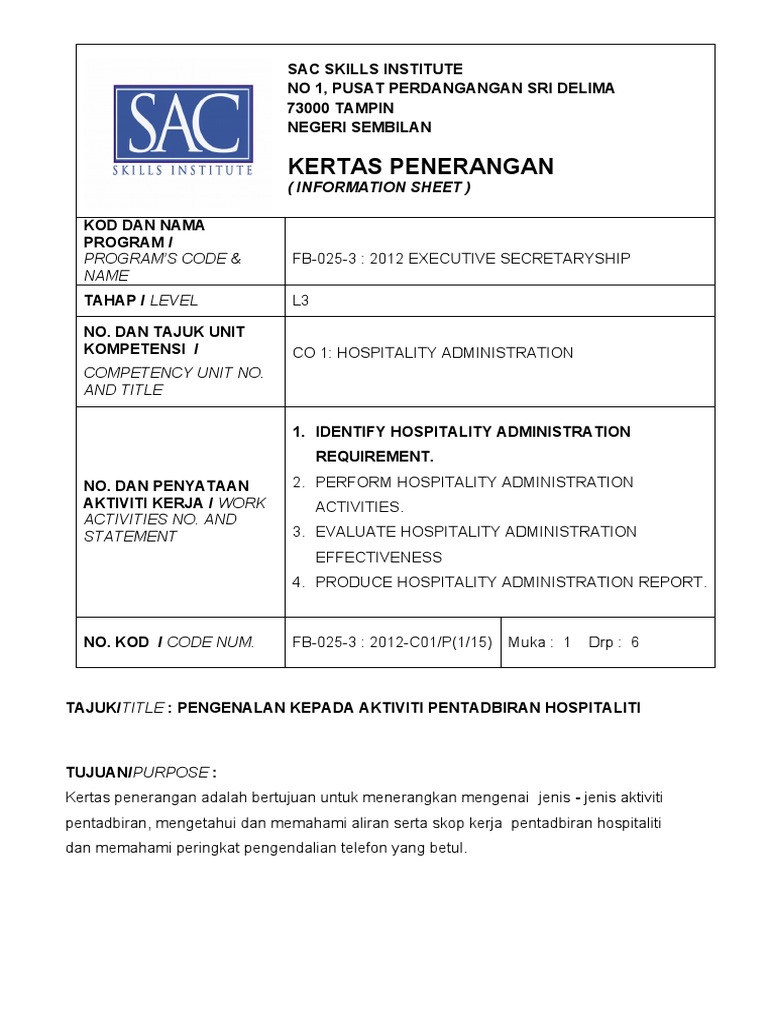 Information Sheet - Template | PDF