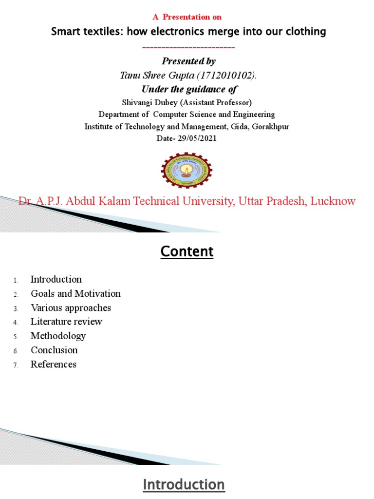 Smart Textiles: How Electronics Merge Into Our Clothing | PDF | E ...