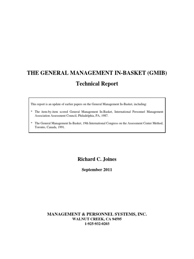 The General Management in Basket Gmib | PDF | Validity (Statistics ...