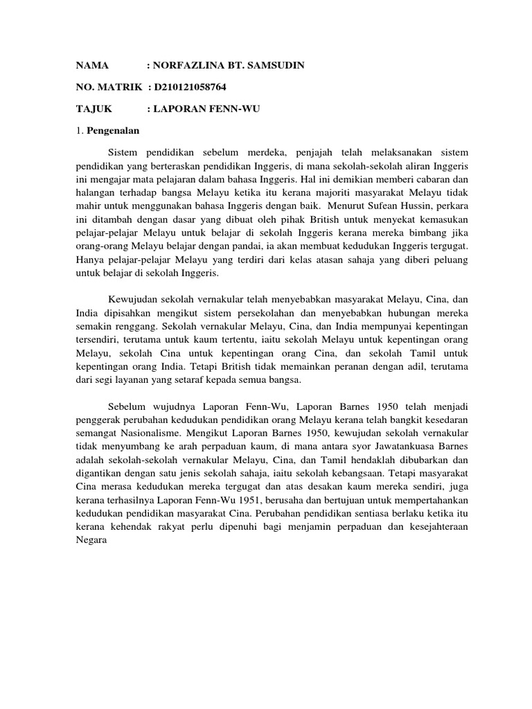 Laporan Fenn-Wu | PDF