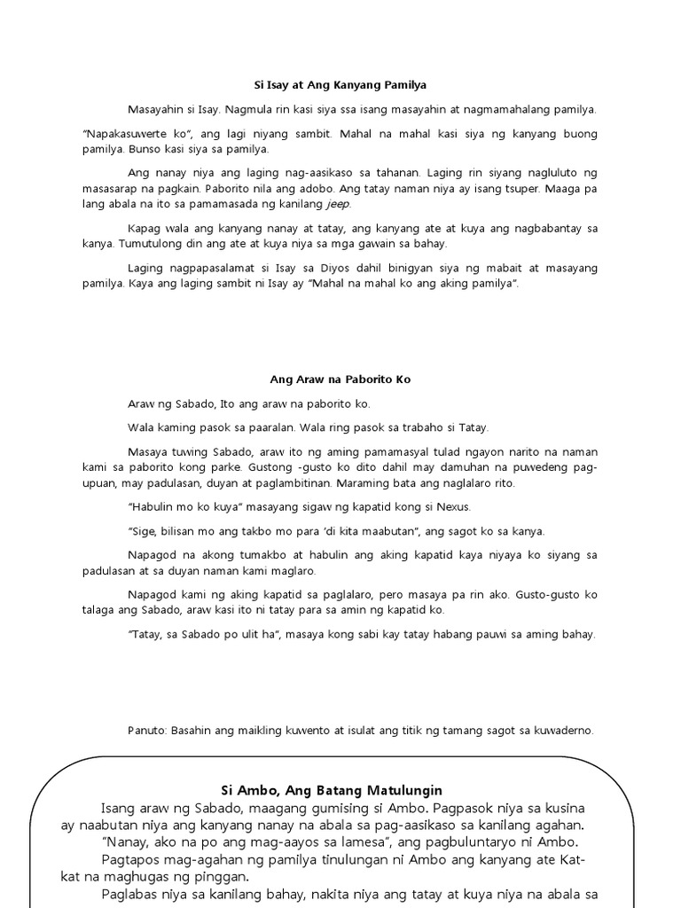 Si Isay at Ang Kanyang Pamilya | PDF