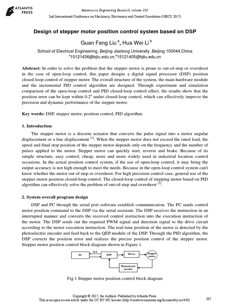 Design of Stepper Motor Position Control System Based On DSP, Hua Wei ...