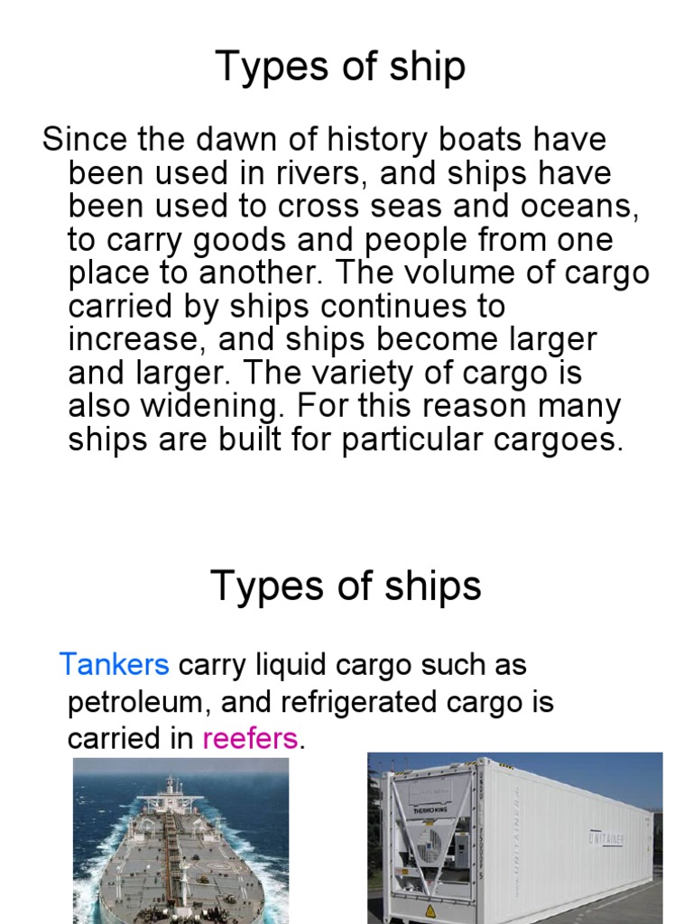 Types of Ships | PDF | Ships | Oil Tanker