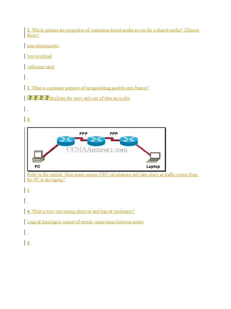 Which Options Are Properties of Contention-Based Media Access For A ...