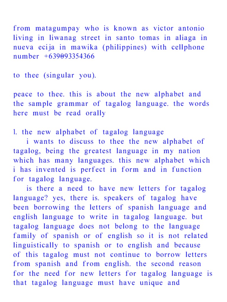 The New Alphabet of Tagalog Language | PDF | Tagalog Language | Alphabet