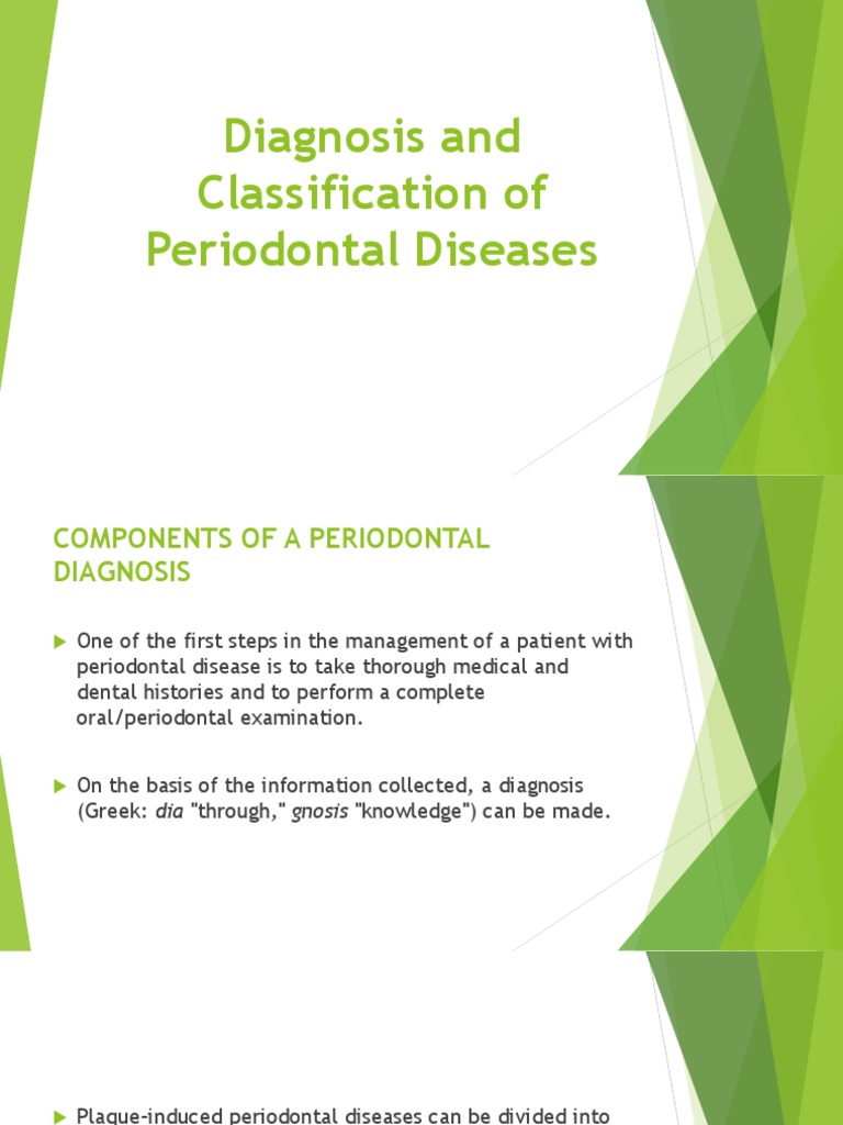 Diagnosis and Classification of Periodontal Diseases 1 | PDF ...