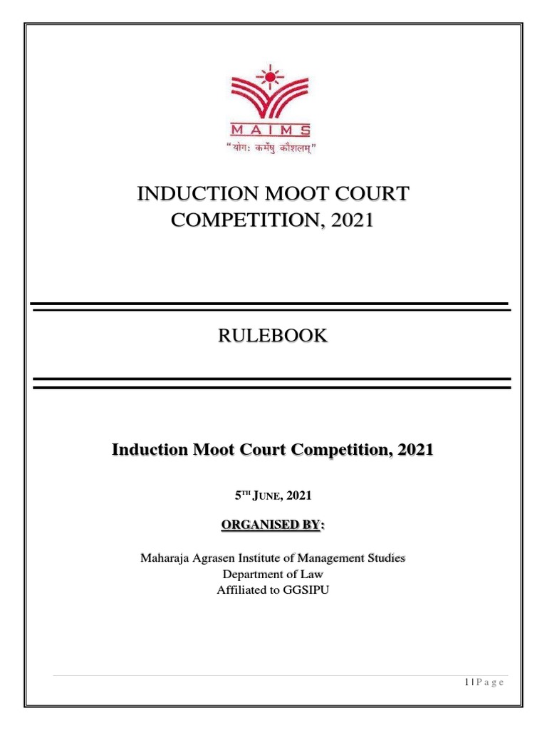 Induction Moot Court Competition 2021 Rules | PDF | Justice | Crime ...