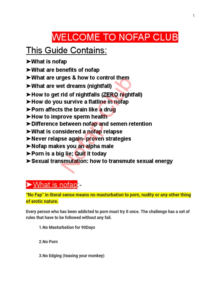 Nofap Guide: Benefits and Strategies | PDF | Weight Loss | Semen