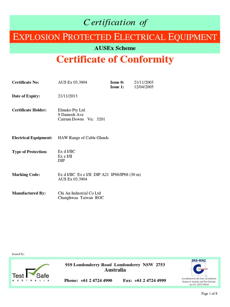 Alco - Glands - Certification | PDF | Manufactured Goods | Nature
